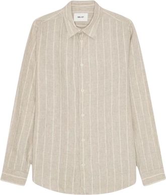 Nn.07 Nn07, Homme, Chemises, Beige, Taille: M Enzo Classic Collar Linen Shirt