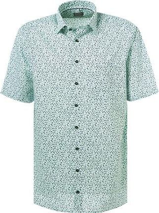 Olymp Herren Kurzarmhemd blau Baumwolle