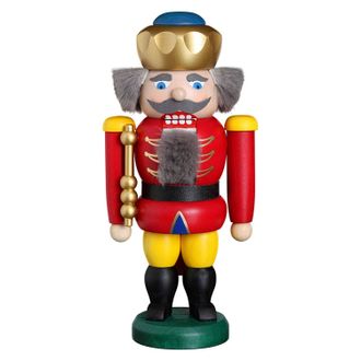 Seiffener Volkskunst Nussknacker K&ouml;nig rot 20 cm (rot)