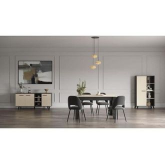 Demeyere Demeyere - Ensemble s&eacute;jour - Enfilade, Buffet haut, Table - kent - Chene de fil / Sidewalk
