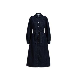 Garance Paris Robe-chemise midi en denim de coton