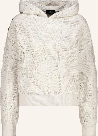 Monari Monari Strick-Hoodie Mit Glitzergarn Und Pailletten weiss
