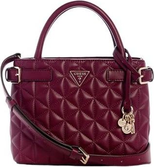 Guess sac &agrave; main sac &agrave; &eacute;paule bandouli&egrave;re Paisleigh Small Satchel Burgundy bordeaux