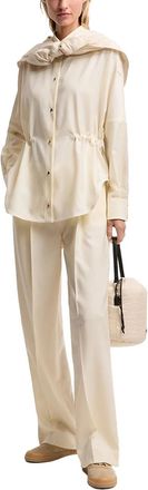 Moncler Wool-Gabardine Tailored Trousers - White