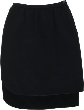 Valentino Garavani jupe à design superposé (années 1980) - Noir