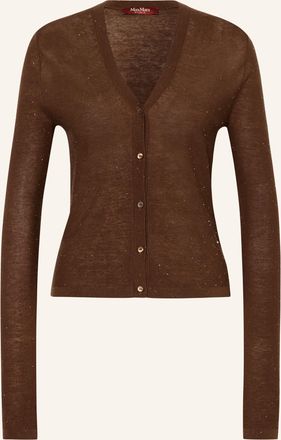 Max Mara Max Mara Studio Strickjacke Febo Mit Seide Und Pailletten braun