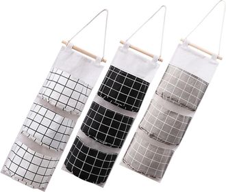 Valiclud 3 Stück Wandaufbewahrungstaschen mit Fächern Robuste Hängende Organizer für Schlafzimmer Bad und Küche Faltbare Aufbewahrungstaschen aus Langlebigem M