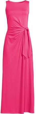 Lands End Maxikleid aus Baumwolle/Modal mit Bindeband, Damen, Größe:48-50 plus, Pink, Baumwolle Modal, by Lands End