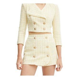 Elisabetta Franchi Lurex Boucl&eacute; Minirock - - Skirts - Damen - Gelb - L