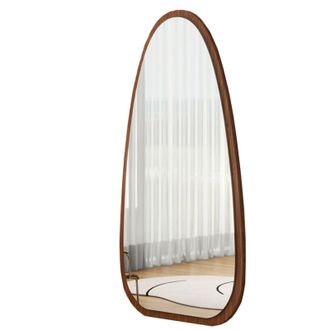 Generic Spiegel Wandspiegel Kosmetikspiegel zum Aufh&auml;ngen f&uuml;r Wohnzimmer Schlafzimmer Eingangsbereich Dekoration(Walnut)