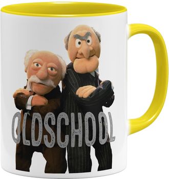 OM3 Oldschool Kaffee-Tasse - Lustige Keramiktasse für launische alte Männer - Humorvolle Retro Spruchtasse - Keramik Becher - 325ml - Beidseitig Bedruckt 