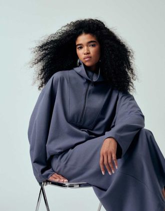 Asos Elegante Jacke in Blau mit Stehkragen, Kombiteil