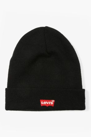 Levi's Slouchy Beanie (mit Stick) - Herren - Schwarz / Schwarz