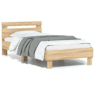 vidaXL Bettgestell mit Kopfteil Eiche Sonoma 90x200 cm