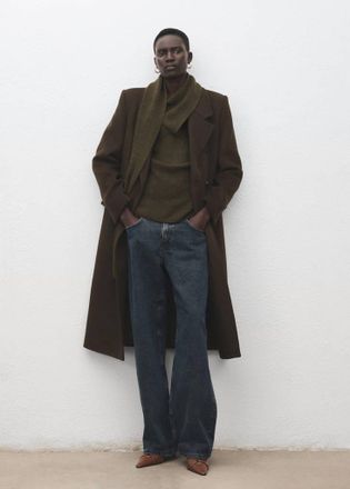 Mango Manteau en laine &agrave; double boutonnage kaki - Femme - XL - MANGO