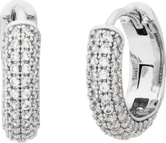 Kate Spade New York Pave Mini Huggies, klar/Silber