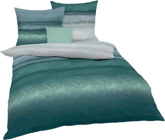 Kaeppel Bettw&auml;sche Mara Feinbiber smaragd Gr&ouml;&szlig;e 1x 135x200 cm + 1x 80x80 cm