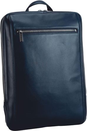 Leonhard Heyden Leder Rucksack Laptoprucksack mit Laptopfach Montreal Business Backpack Navy dunkelblau