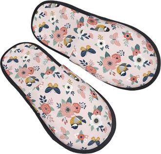 Generic Jolis Oiseaux Et Fleurs Printani&egrave;res Homme Femme Pantoufles Chaud Chaussons Antid&eacute;rapantes Chaussures De Maison Pour Maison Int&eacute;rieur Automne L