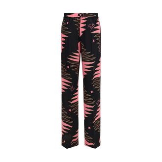Emilio Pucci Artistic Print Silk Trousers - Multicolor