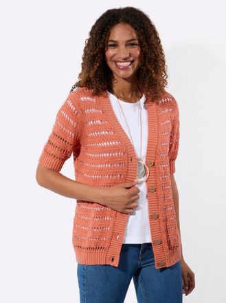 Witt Strickjacke Ajour-Strickjacke Kurzarm Ajour