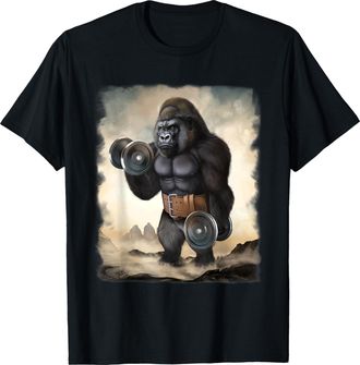 Fox Republic Design Gorilla Muskeltraining Gewichtheben mit Kurzhantel T-Shirt