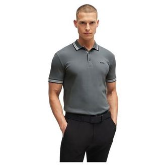 BOSS Hommes Paddy Polo Paddy en piqu&eacute; de Coton avec sous-col logot&eacute;