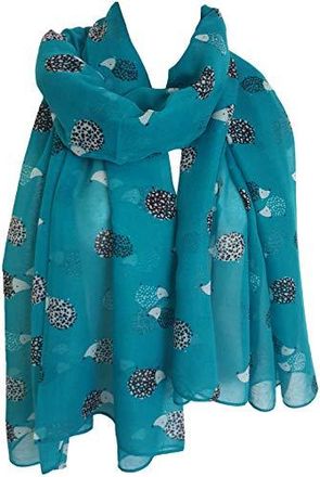 GlamLondon Foulard imprimé hérissons pour femme - Bleu - 90