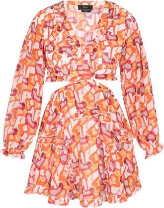 Faina Kleid Damen Orange Mehrfarbig