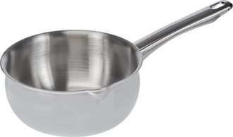 Ibili Stielkasserolle Prisma gewölbt 16 cm aus Edelstahl/Metall, Silber