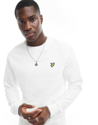 Lyle & Scott Wei&szlig;es Sweatshirt mit Rundhalsausschnitt