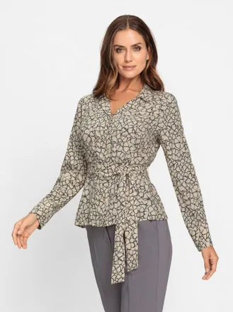 Heine Klassische Bluse Druckbluse Langarm