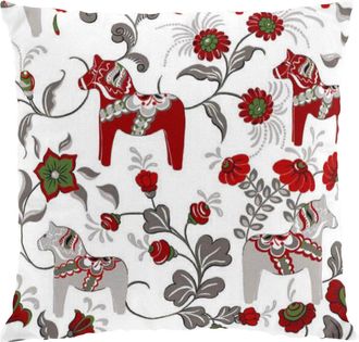 Arvidssons Textil Leksand Weiß-Rot Kissenbezug 47x47 cm