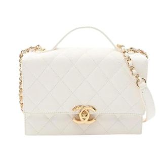 Chanel Sac bandouli&egrave;re Matelass&eacute; en cuir dagneau Pre-owned - Femme - Pre-owned - Blanc - Taille: ONE Size