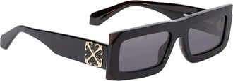 Off-white Schwarze Havana Sonnenbrille mit dunkelgrauen Gl&auml;sern - - Accessories - unisex - Schwarzk - ONE SIZE