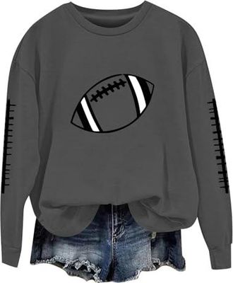 Generic Sweat-shirts pour femme - Pull pour femme - Imprim&eacute; graphique - Haut surdimensionn&eacute; - Col rond - Manches longues - Automne - Hiver - D&eacute;contract&eacute; - Con