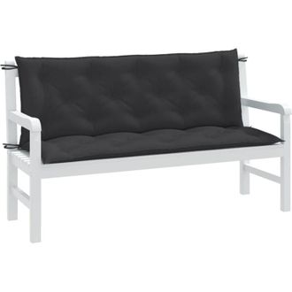 vidaXL Vidaxl - Gartenbank-Auflagen 2 Stk. Melange Anthrazit 150x50x7 cm Stoff