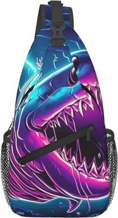 Generic Uv Reaction Megalodon Sac &agrave; bandouli&egrave;re de voyage pour homme Sac &agrave; dos de randonn&eacute;e