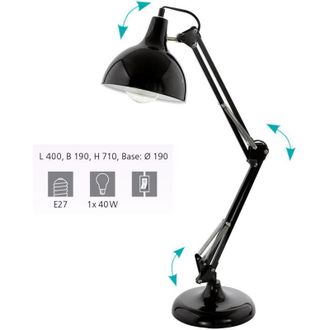 Eglo Lampe &agrave; poser Borgillio - Noir