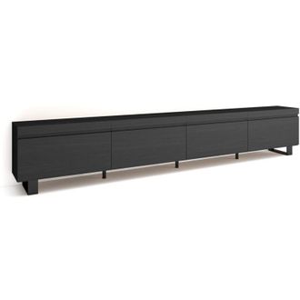 Skraut Home Skraut Home - Meuble tv, Banc T&eacute;l&eacute;, Grand espace de Rangement, 320x57x35 cm, tv grand format, Design industriel, Style moderne, Noir