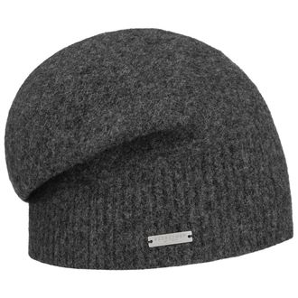 Seeberger Ribbed Edge Headsock Walkm&uuml;tze Wollm&uuml;tze Beanie Damenm&uuml;tze Damen - Herbst Sommer Fr&uuml;hjahr Winter Fr&uuml;hling-Sommer Herbst-Winter - One Size anthrazit