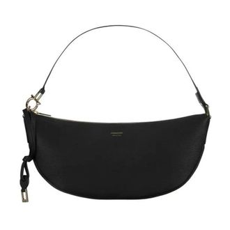 Ferragamo Chice Schultertasche aus genarbtem Leder in Halbmondform - - Bags - Damen - Schwarzk - ONE SIZE