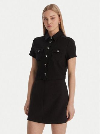 Guess Hemd W6RH83 KCMU2 Schwarz Regular Fit