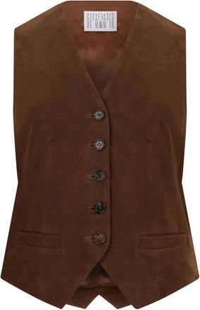 Giuseppe Di Morabito Femme, Vestes, Brun, Taille: 38 FR Suede Vest
