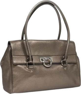 Ferragamo Pre-owned Cuir sacs-main - Femme - Pre-owned - Brun - Taille: ONE Size