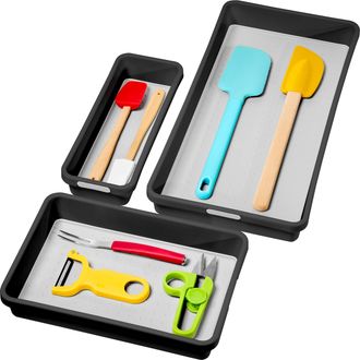 Madesmart Classic 3 Abfalleimer - Granit | Classic Collection | Mehrzweck-Aufbewahrung | Softgrip-Innenfutter und rutschfeste Gummifüße | langlebig | BPA-frei