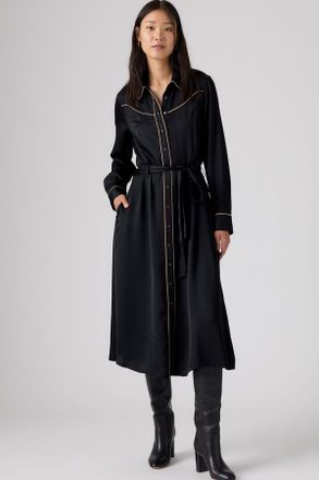 Levi's Bradie Satinkleid - Damen - Schwarz / Schwarz