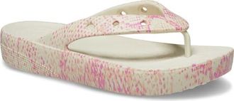 Crocs Femme Classic Platform Flip W Tongs, Bone/Multi, 39/40 EU