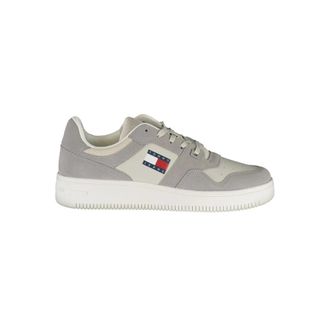 Tommy Hilfiger Grauer Polyester-Sneaker mit Kontrastdetails - - Shoes - Herren - Grau - 40 EU