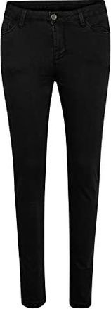 Kaffe Femme Skinny Slim Fit Mid Rise Trousers Elastic Jeans, Black Deep, 42 Slim EU